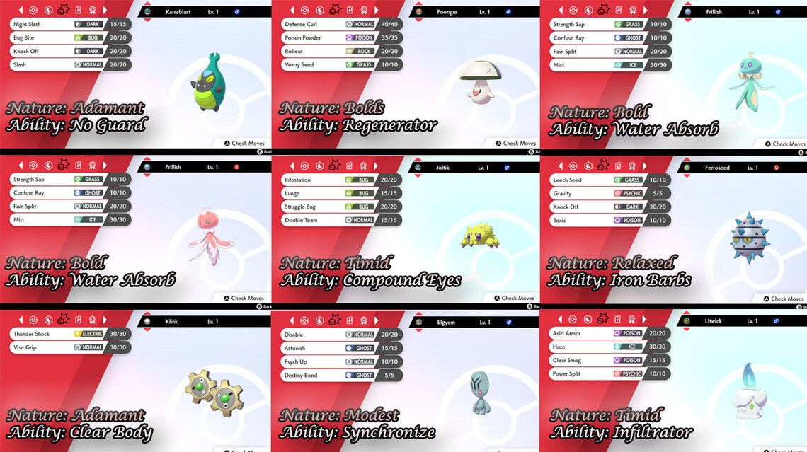 Shiny Gen 5 pre-evolutions Pokemon Sword/shield switch - Etsy