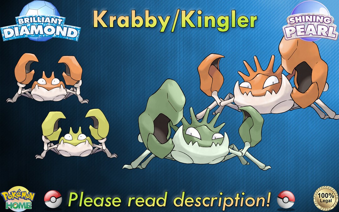 Shiny/non-shiny Krabby/kingler 6IV Brilliant Diamond/shining - Etsy
