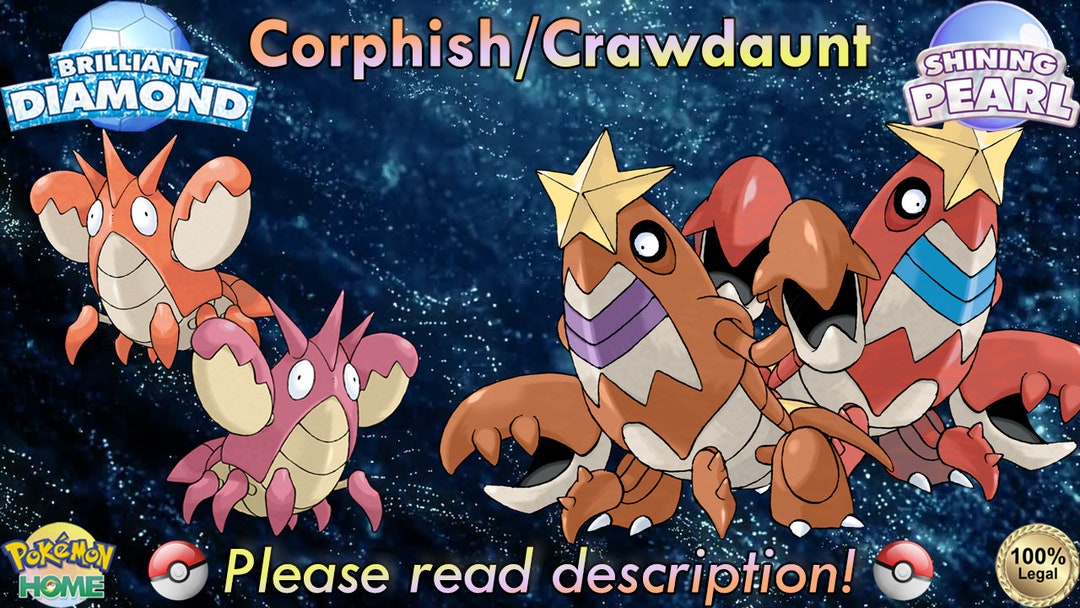 Shiny/non-shiny Corphish/crawdaunt 6IV Brilliant - Etsy