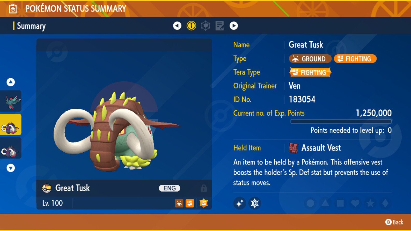 Shiny/non-shiny Great Tusk Past Paradox 6IV Pokémon - Etsy