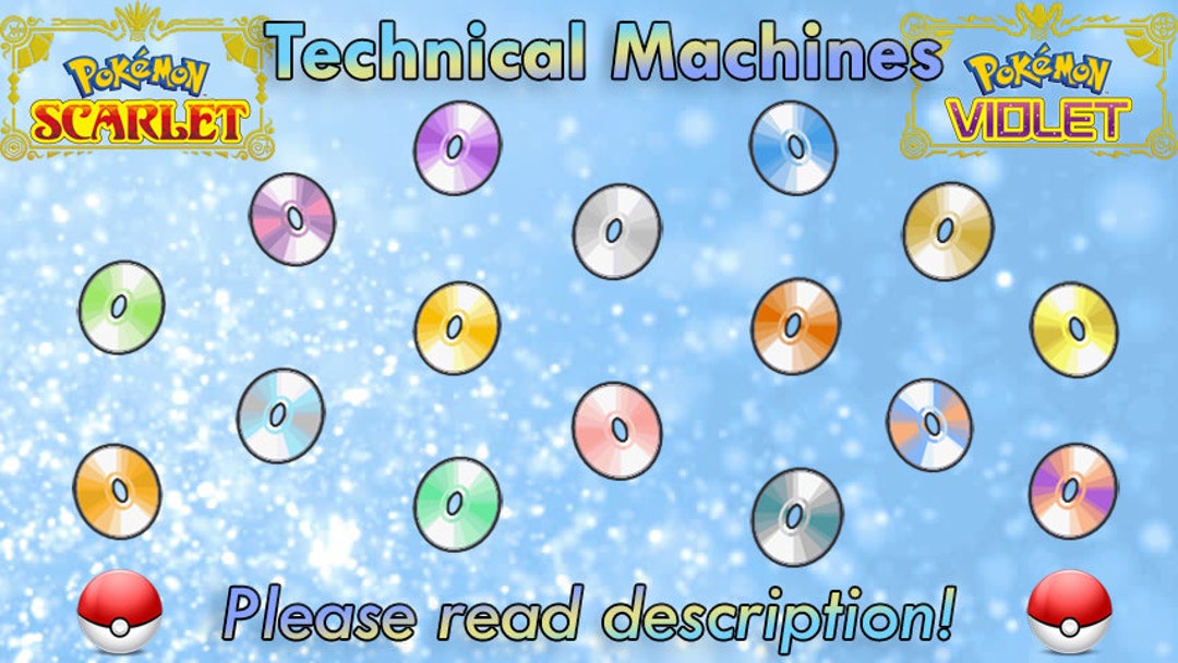 Technical Machines Items PART 1 Pokémon Scarlet/violet 100% Legal - Etsy