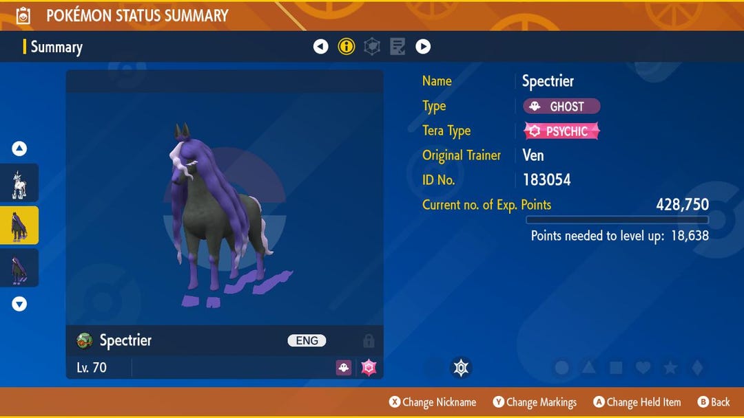 Non-shiny Spectrier 6IV Pokémon Scarlet/violet 100% Legal - Etsy