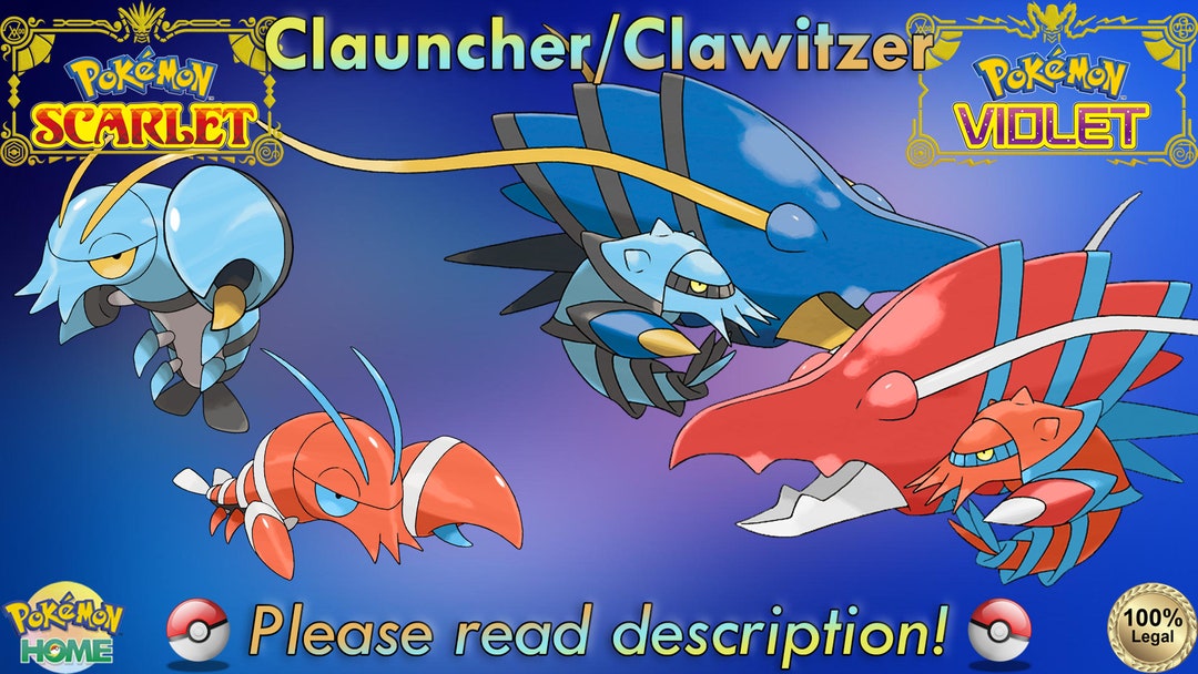 Shiny/non-shiny Clauncher/clawitzer 6IV Pokémon - Etsy