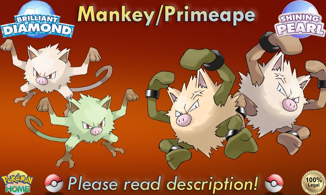 Shiny/non-shiny Mankey/primeape 6IV Brilliant - Etsy