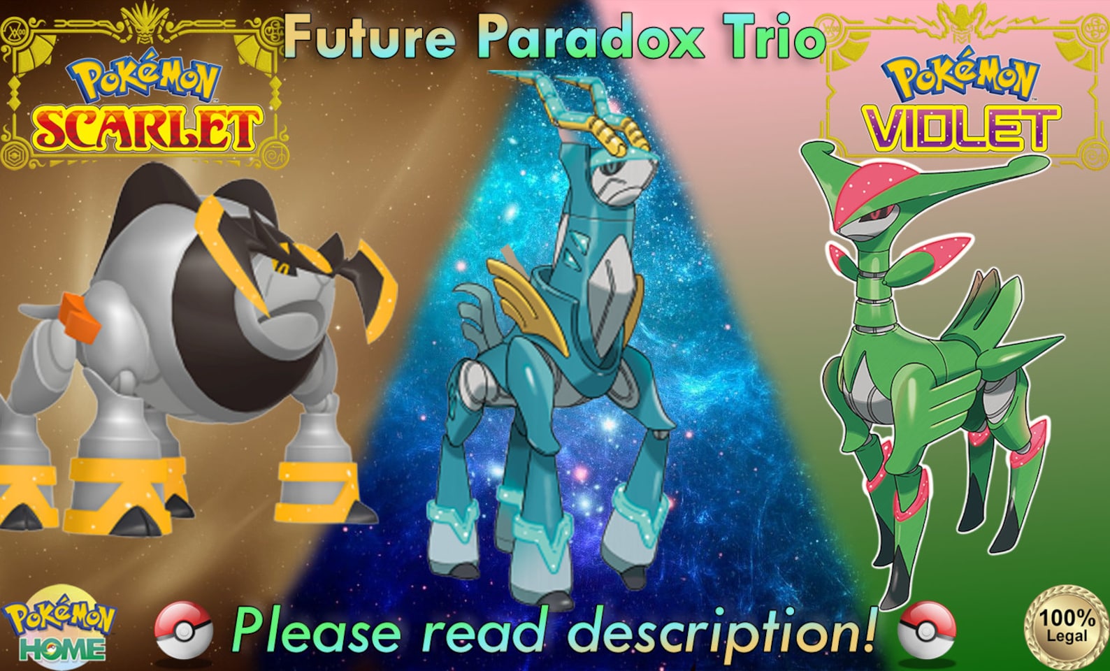 Non-shiny Iron Crown/iron Boulder/iron Leaves Bundle 6IV Scarlet/violet ...