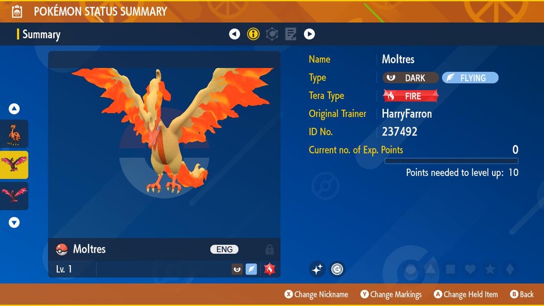 Shiny/non-shiny Galarian Moltres 6IV - Pokémon Scarlet/violet (100% ...