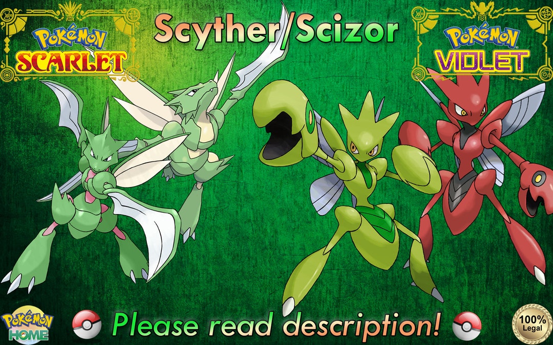 Shiny/non-shiny Scyther/scizor 6IV Pokémon Scarlet/violet - Etsy