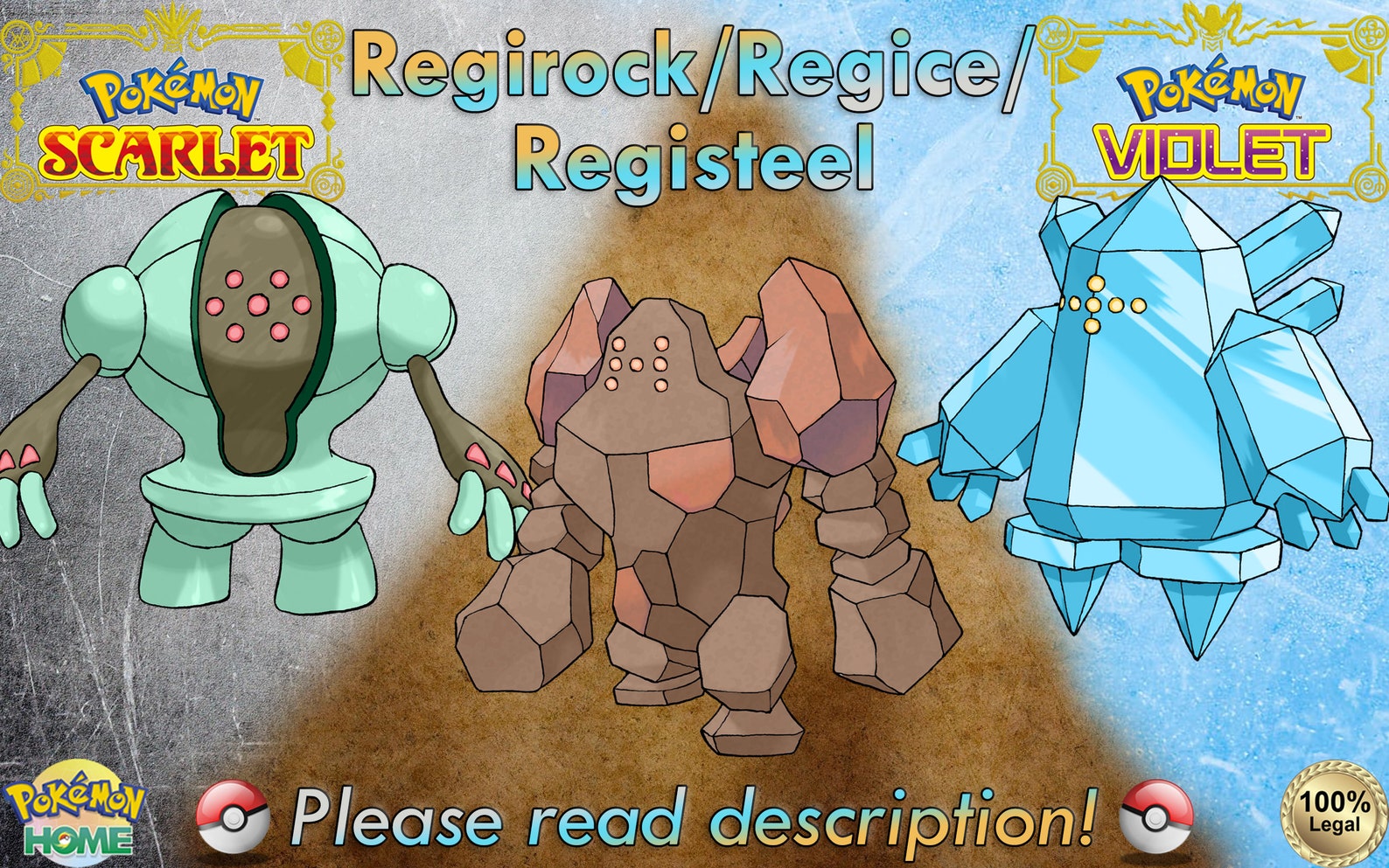 Shiny/non-shiny Regirock/regice/registeel Bundle 6IV Pokémon Scarlet ...