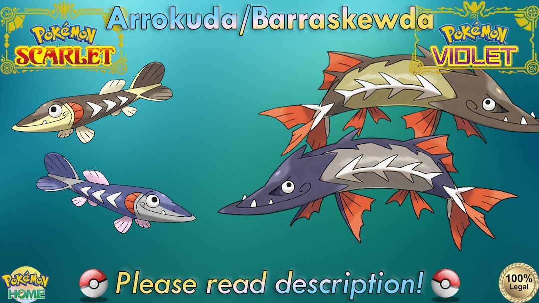 Shiny/non-shiny Arrokuda/barraskewda 6IV Pokémon - Etsy