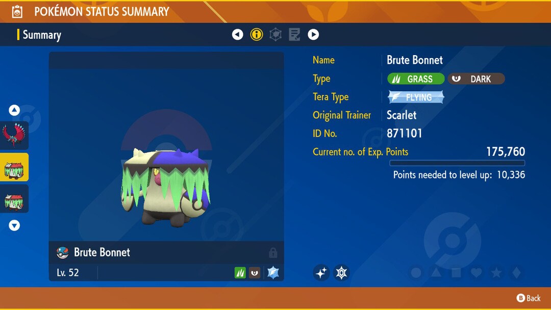 Shiny/non-shiny Brute Bonnet Past Paradox 6IV Pokémon - Etsy