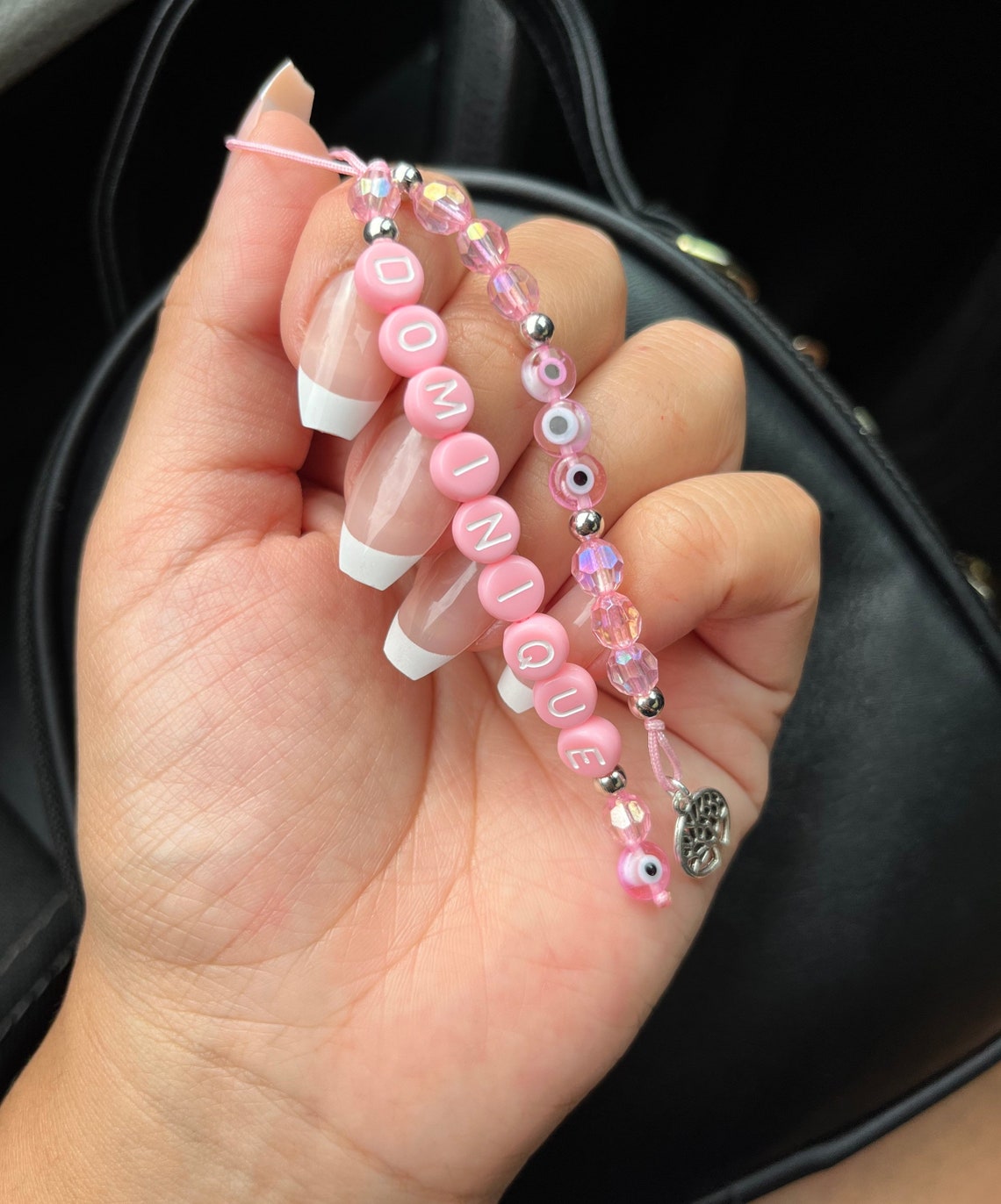 Custom Evil Eye Keychain Personalized Key Strap Pink Evil - Etsy