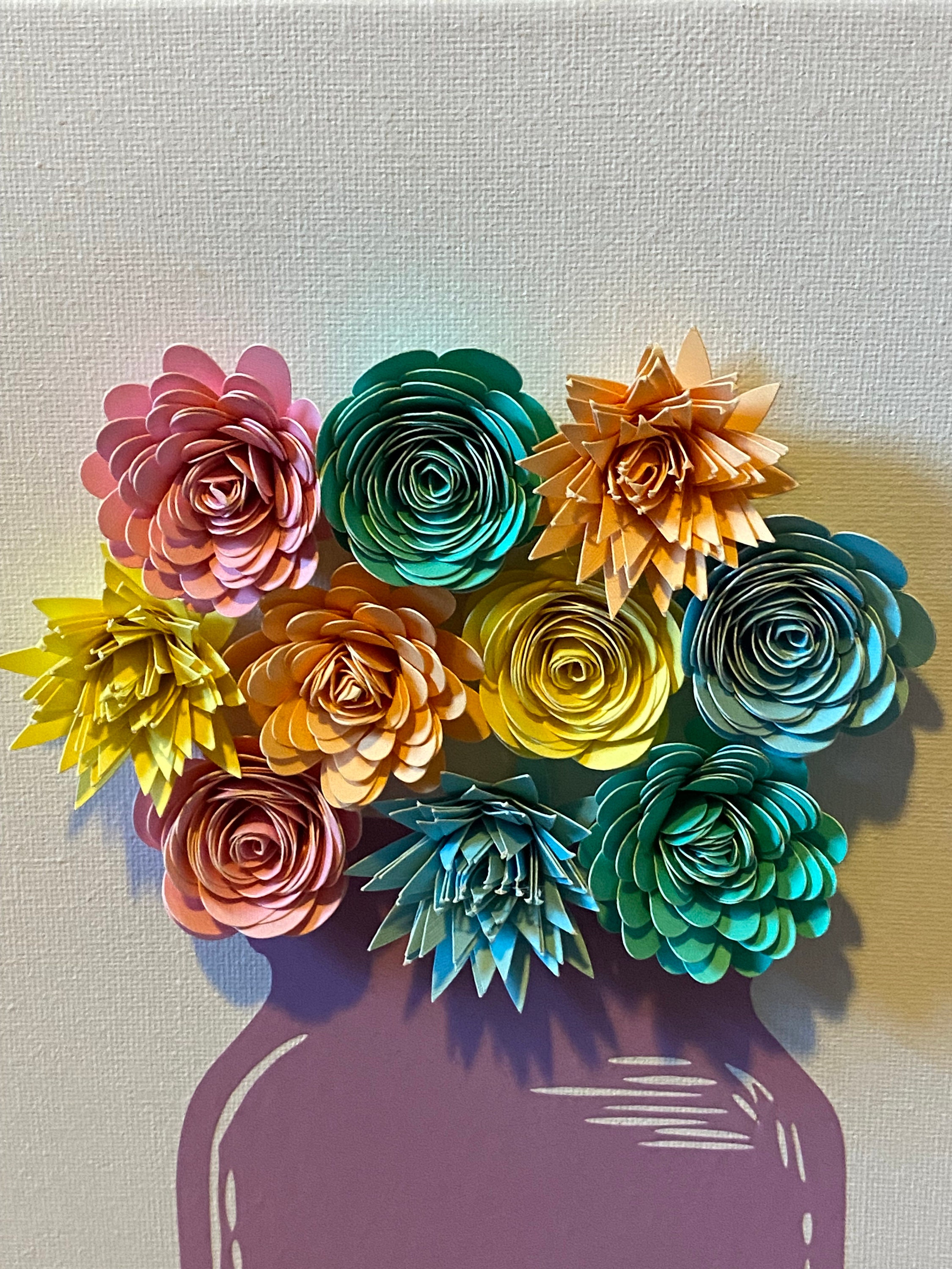 3D Paper Flower SPRING Wall Art - 11x14 Canvas L Canvas Wall Art L ...