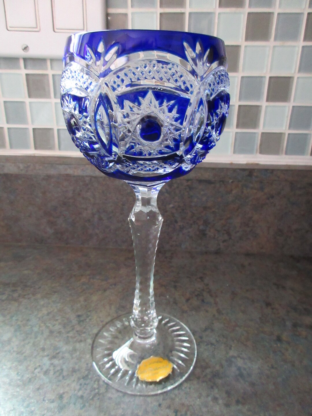 K. Grundler Echt Bleikristall Handgeschliffen Cobalt Wine Glass - Etsy
