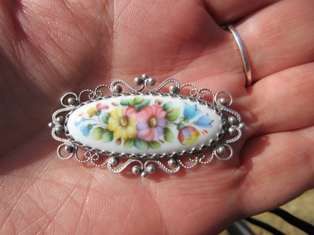 Vintage Russian Finift Filigree Enamel Brooch - Etsy