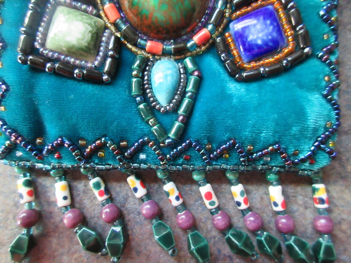 Artisan Beaded Velvet Purse/handbag/crossover - Etsy