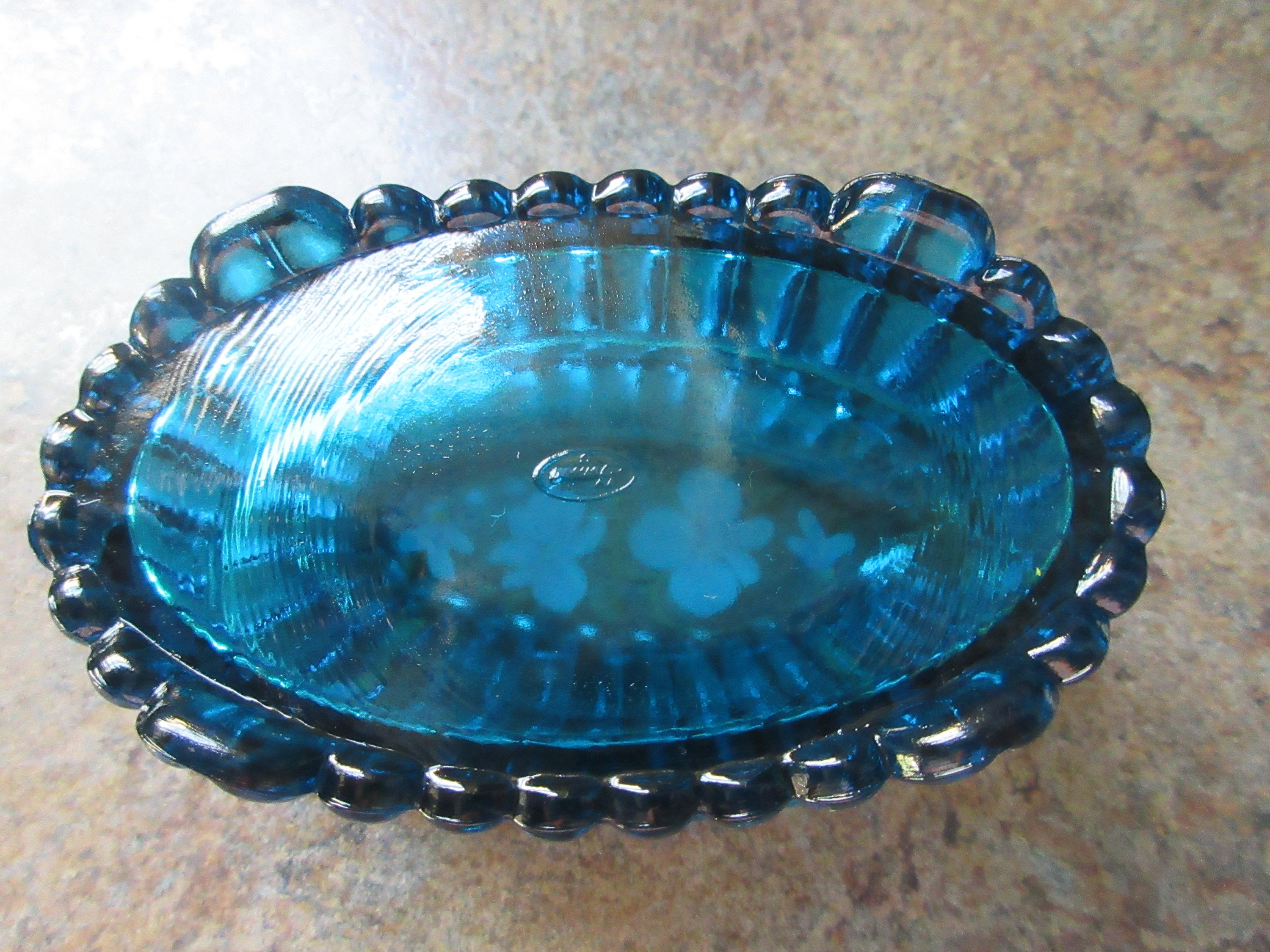 Vintage Fenton Hand Painted Colonial Blue Trinket Box - Etsy