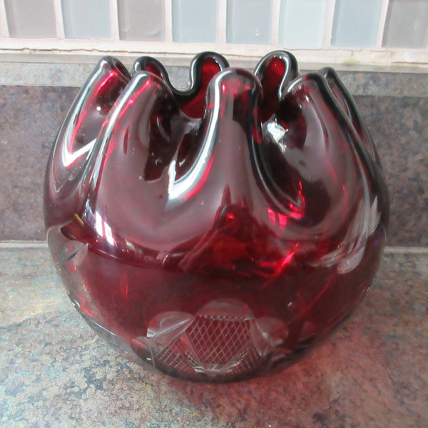 Antique Czech Glass Bowl - Etsy