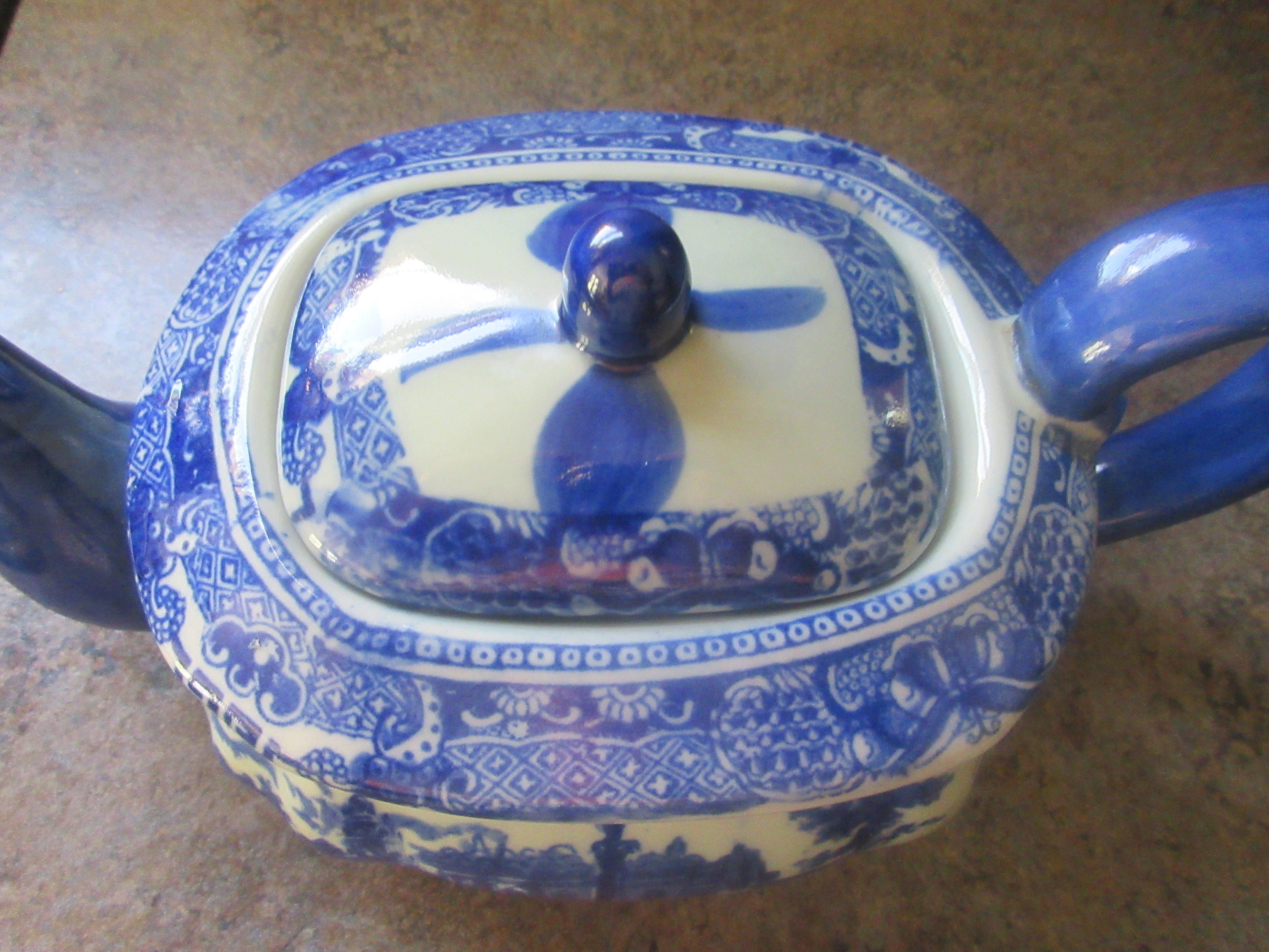 Flow Blue Victoria Ware Ironstone Teapot - Etsy