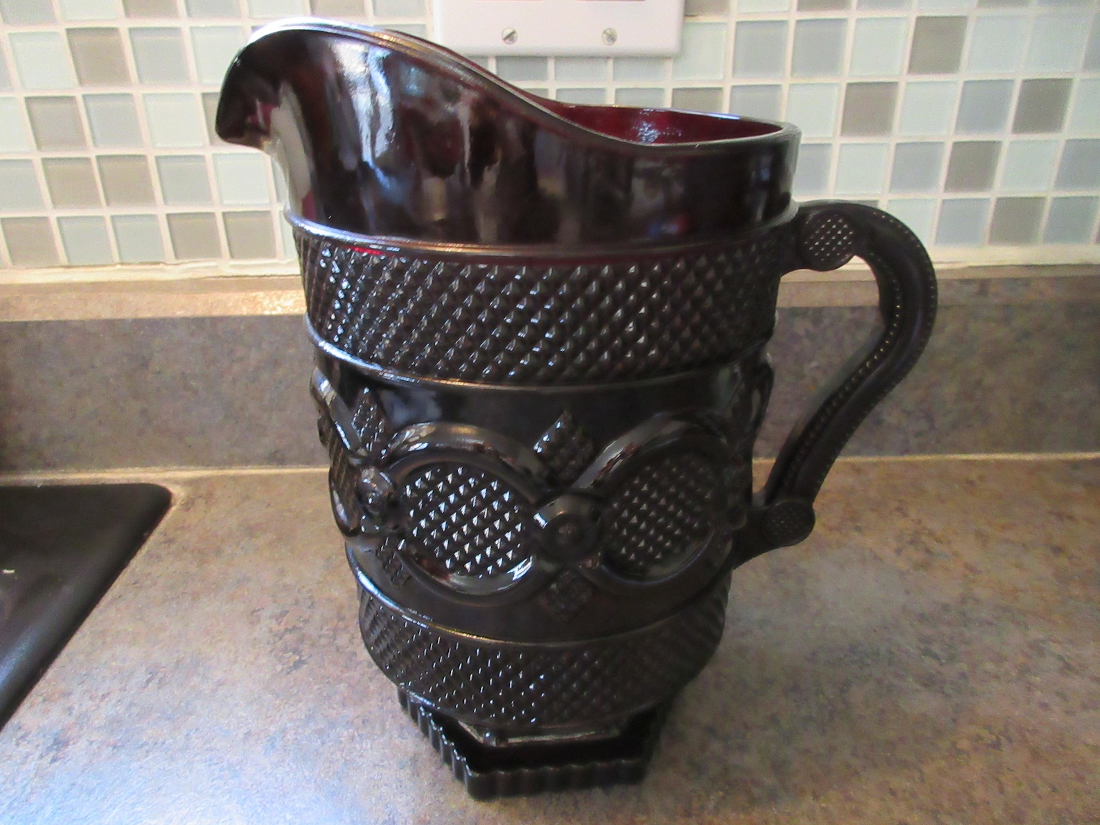 Avon "cape Cod" Ruby Red Class Pitcher - Etsy