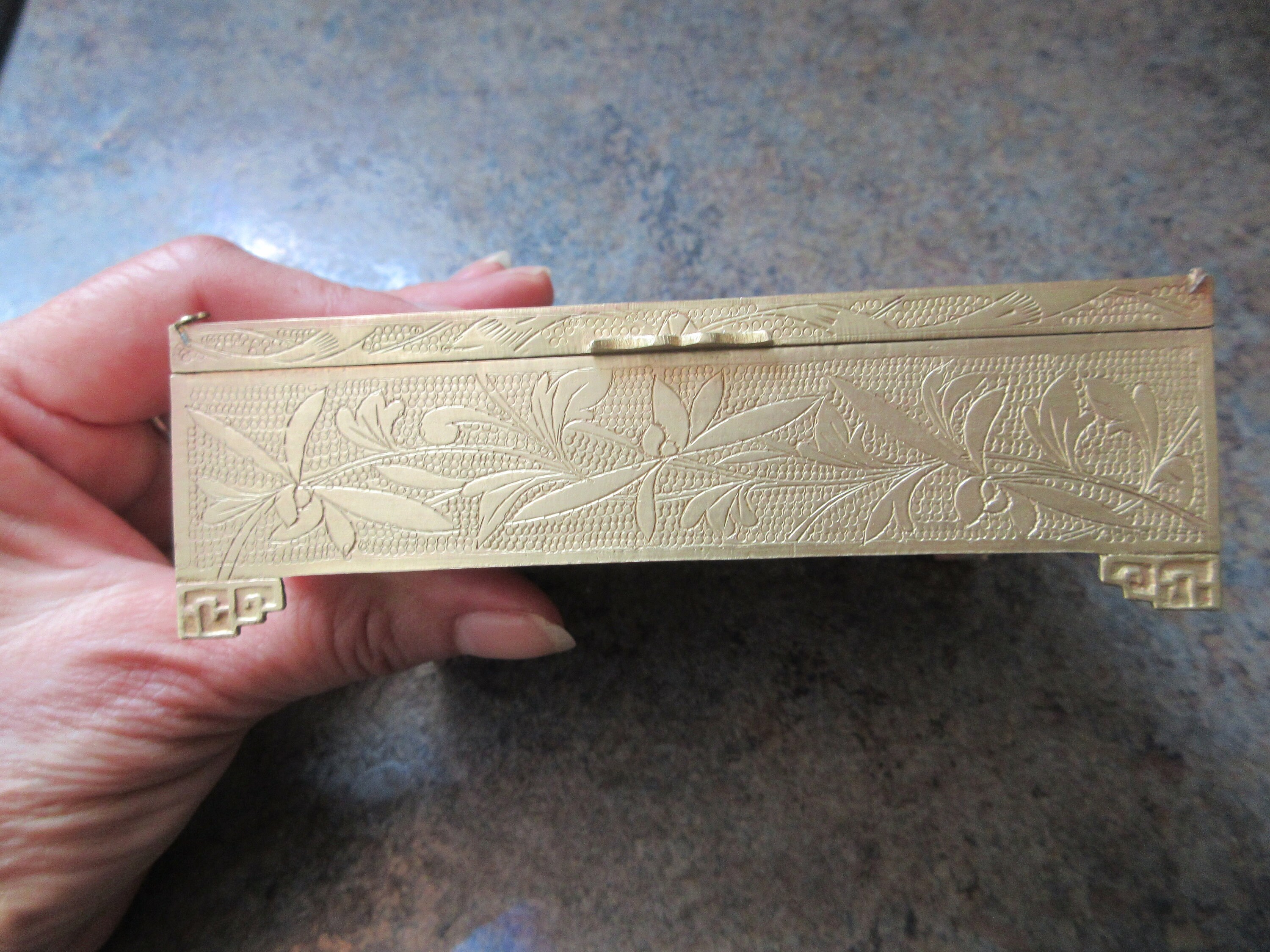 Antique Chinese Jade Brass Trinket Box - Etsy