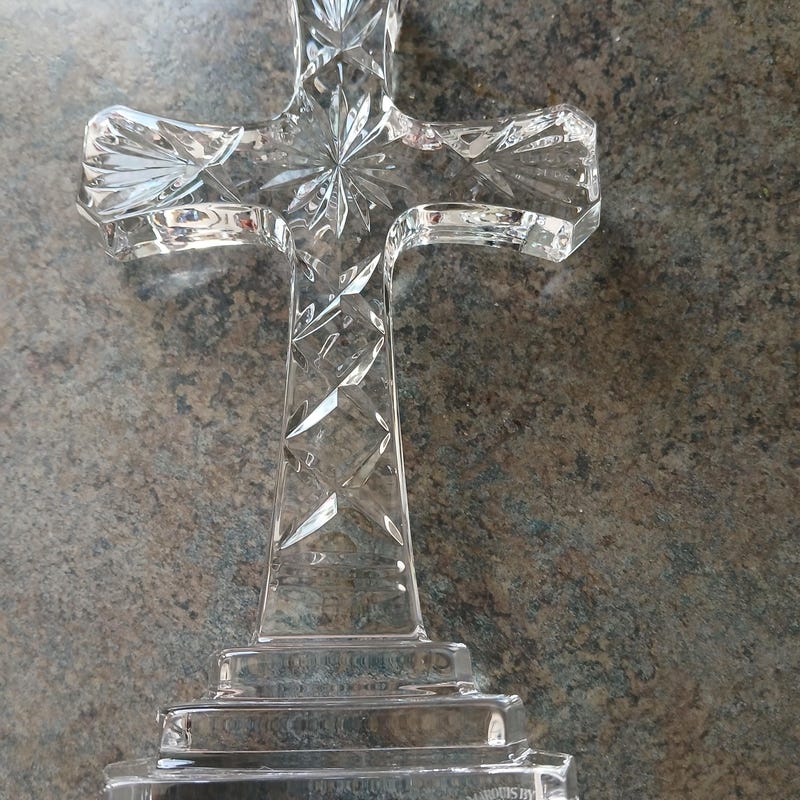 Glass Standing Cross - Etsy