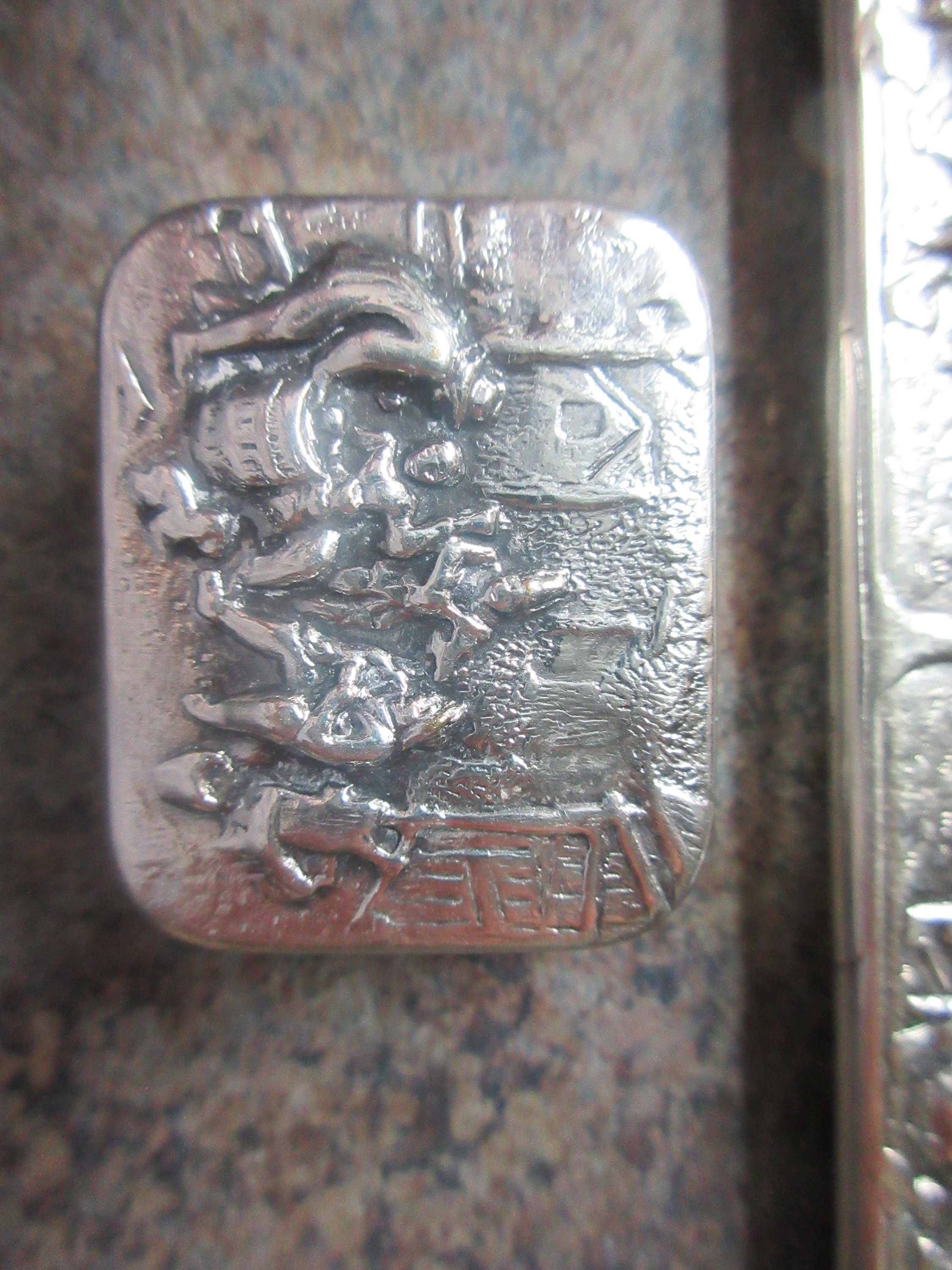 Vintage Hans Jensen Denmark Silver Plated Copper Repousse Comb, Snuff ...