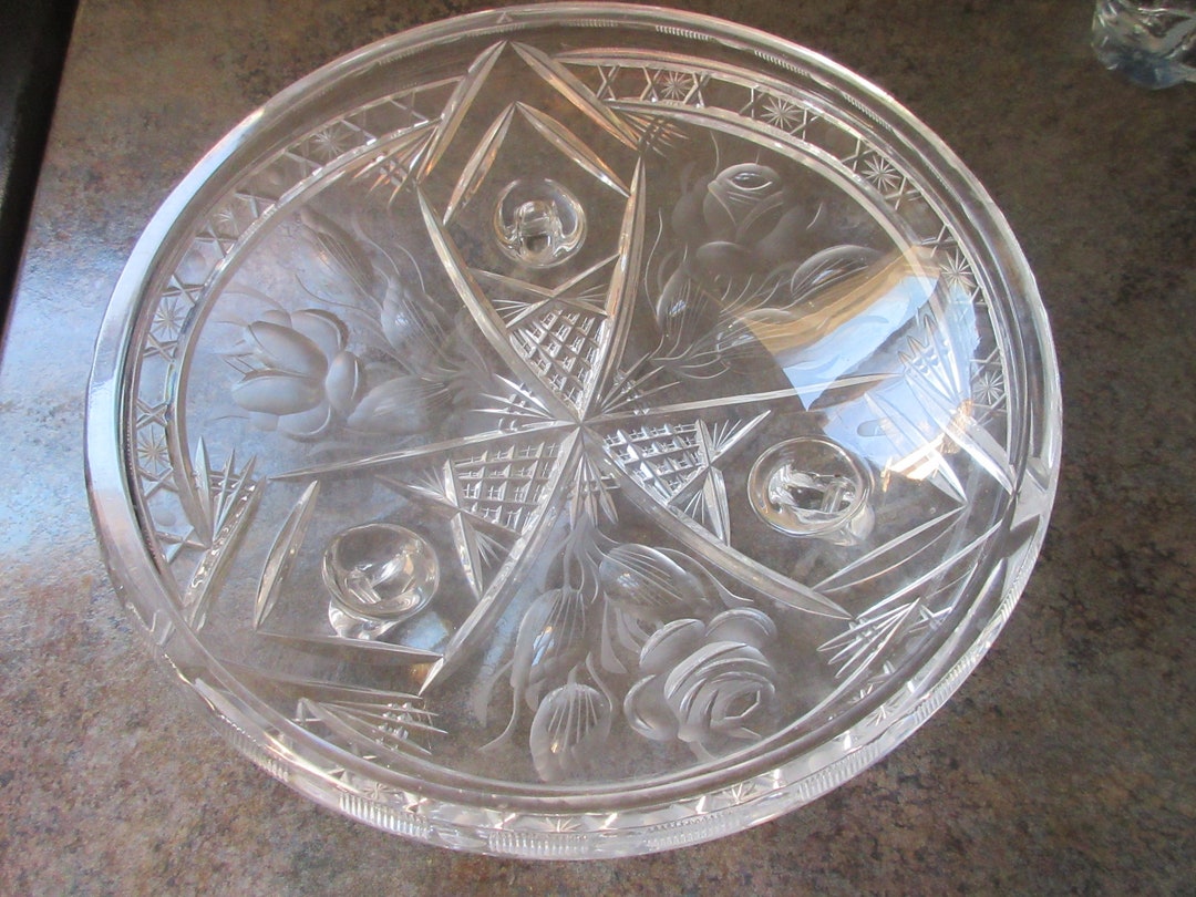 Kusak Glass Works Seattle Cut Glass Bowl - Etsy