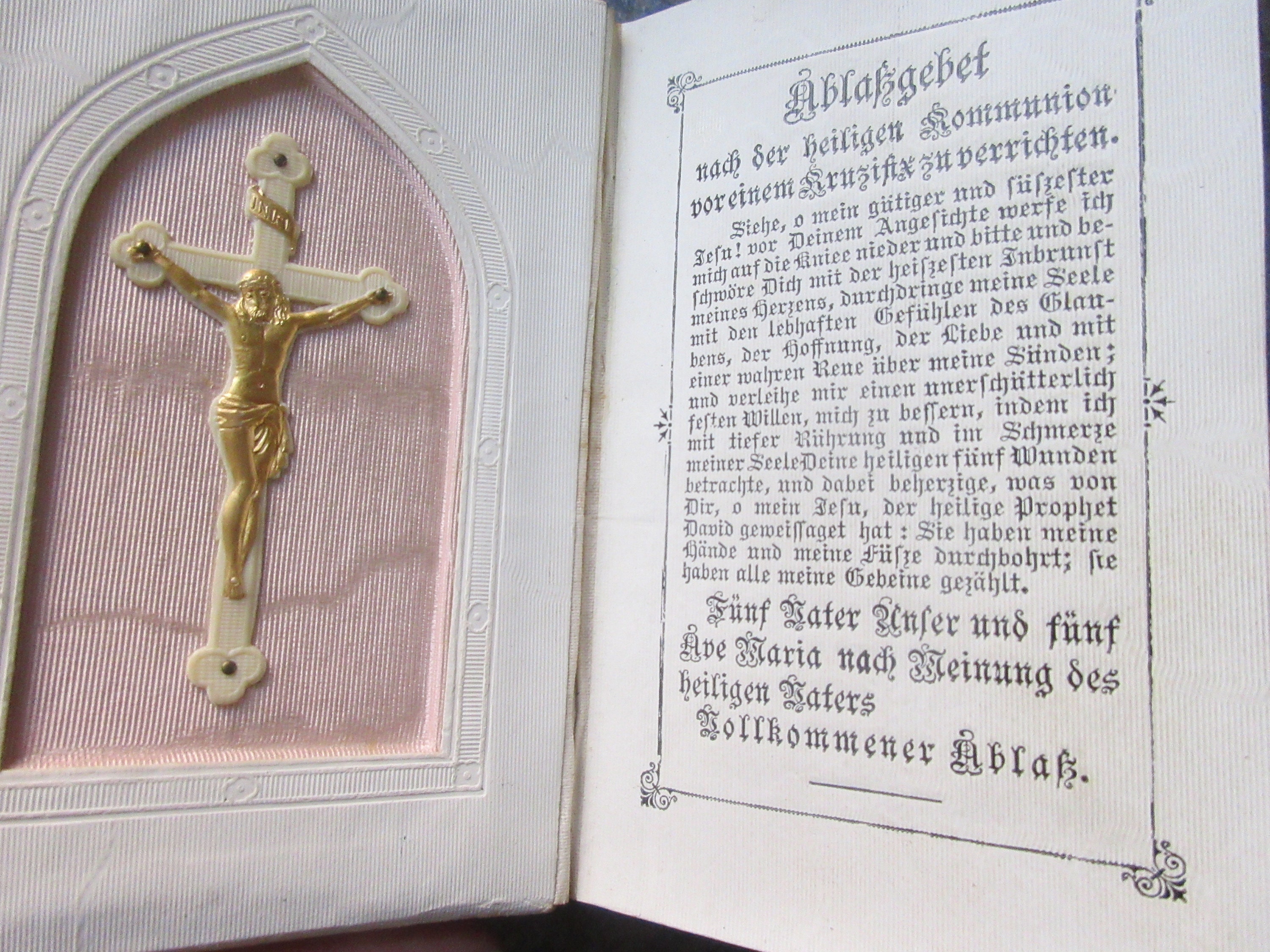 Antique German Holy Communion Prayer, Celluloid Cover & Hinge Benziger ...
