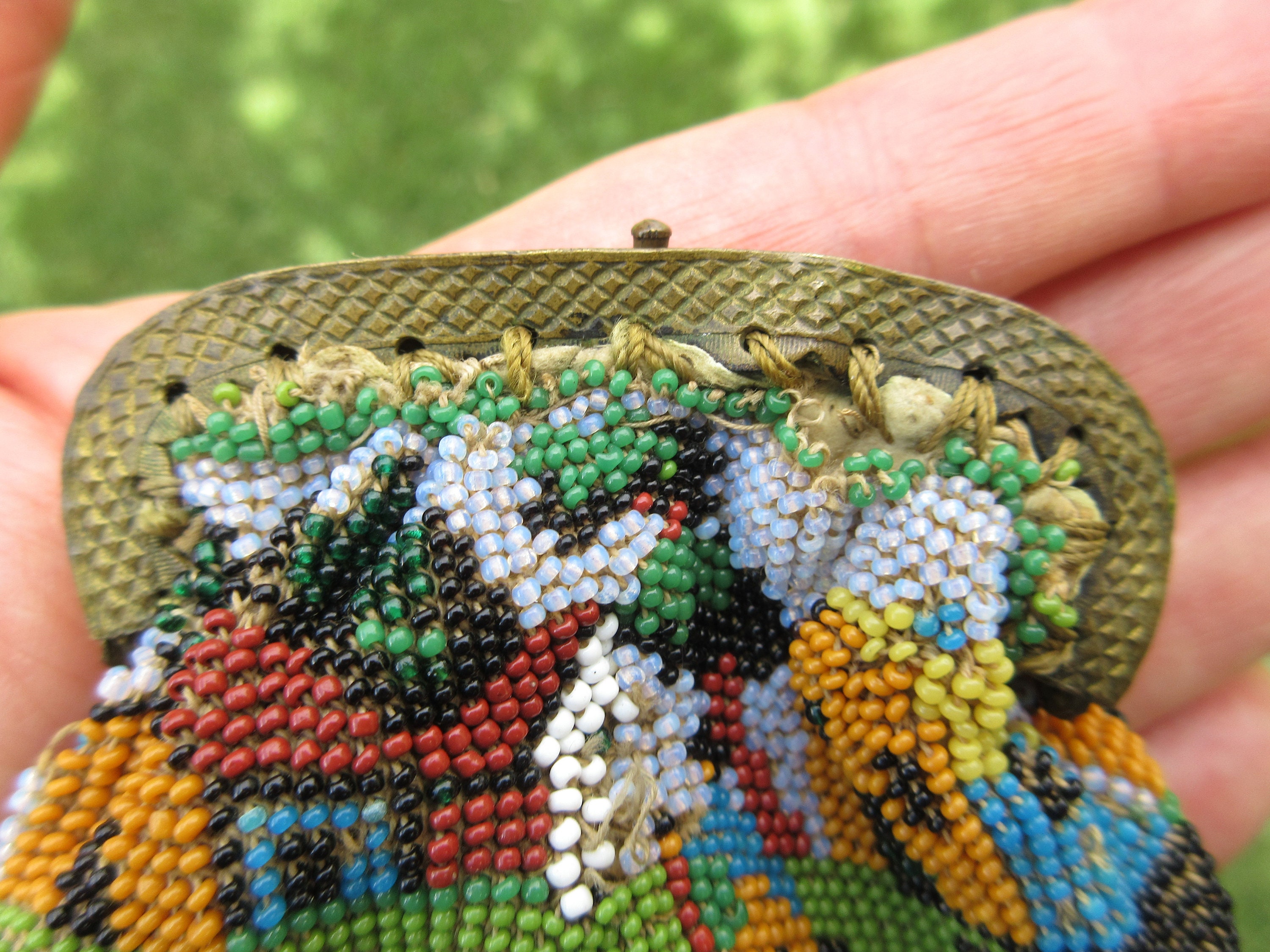 Rare Antique Pinch Beck Frame Beaded Early 1800's Coin Purse - Etsy