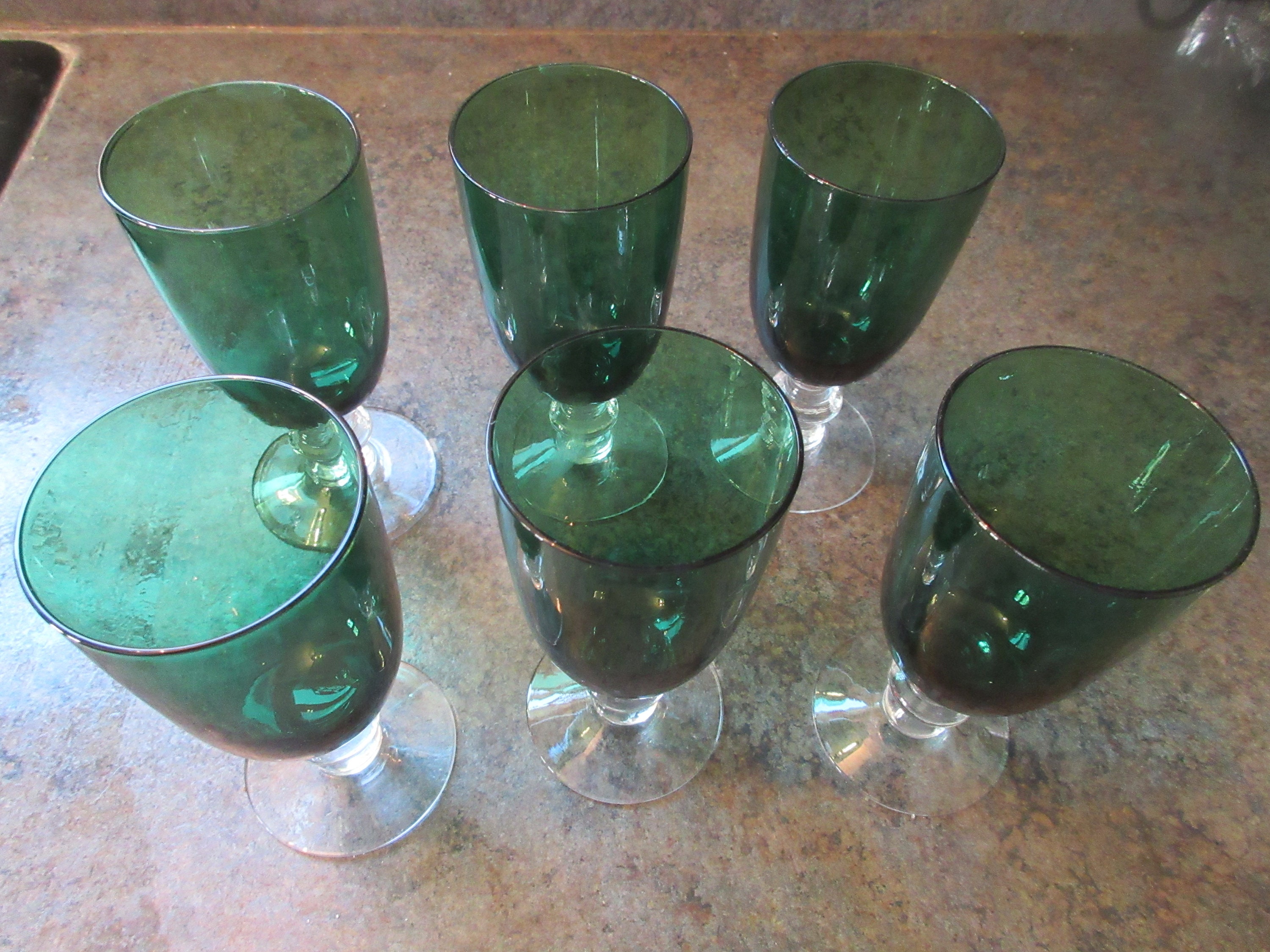 Six Tiffin Killarney Green Water Goblets - Etsy