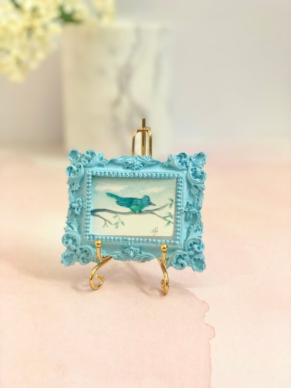 Ornate Mini Frame With Frame Holder-cloud Blue - Etsy