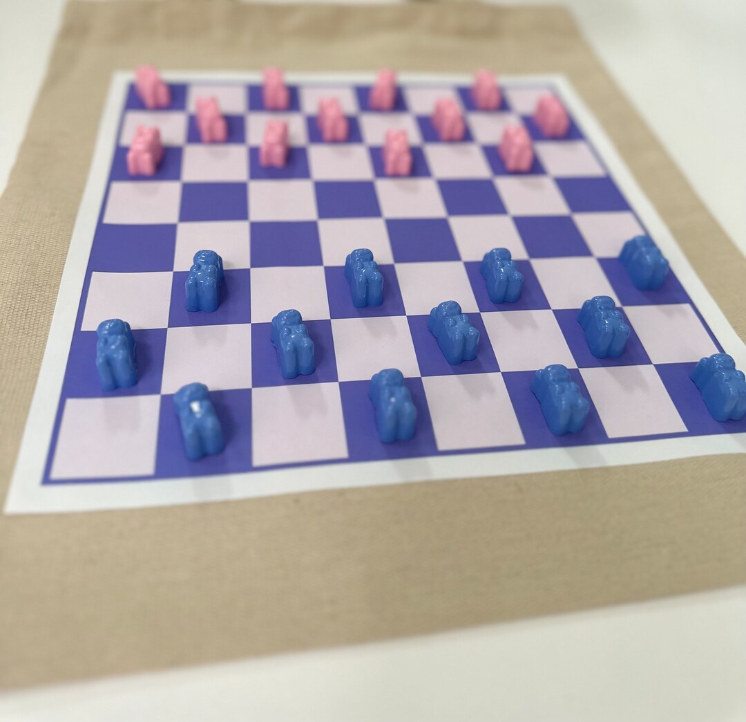 Travel Checker Set Custom Travel Checker Board With Bear - Etsy