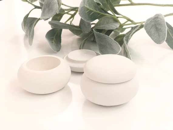 Set of White Trinket Jars-small | Etsy