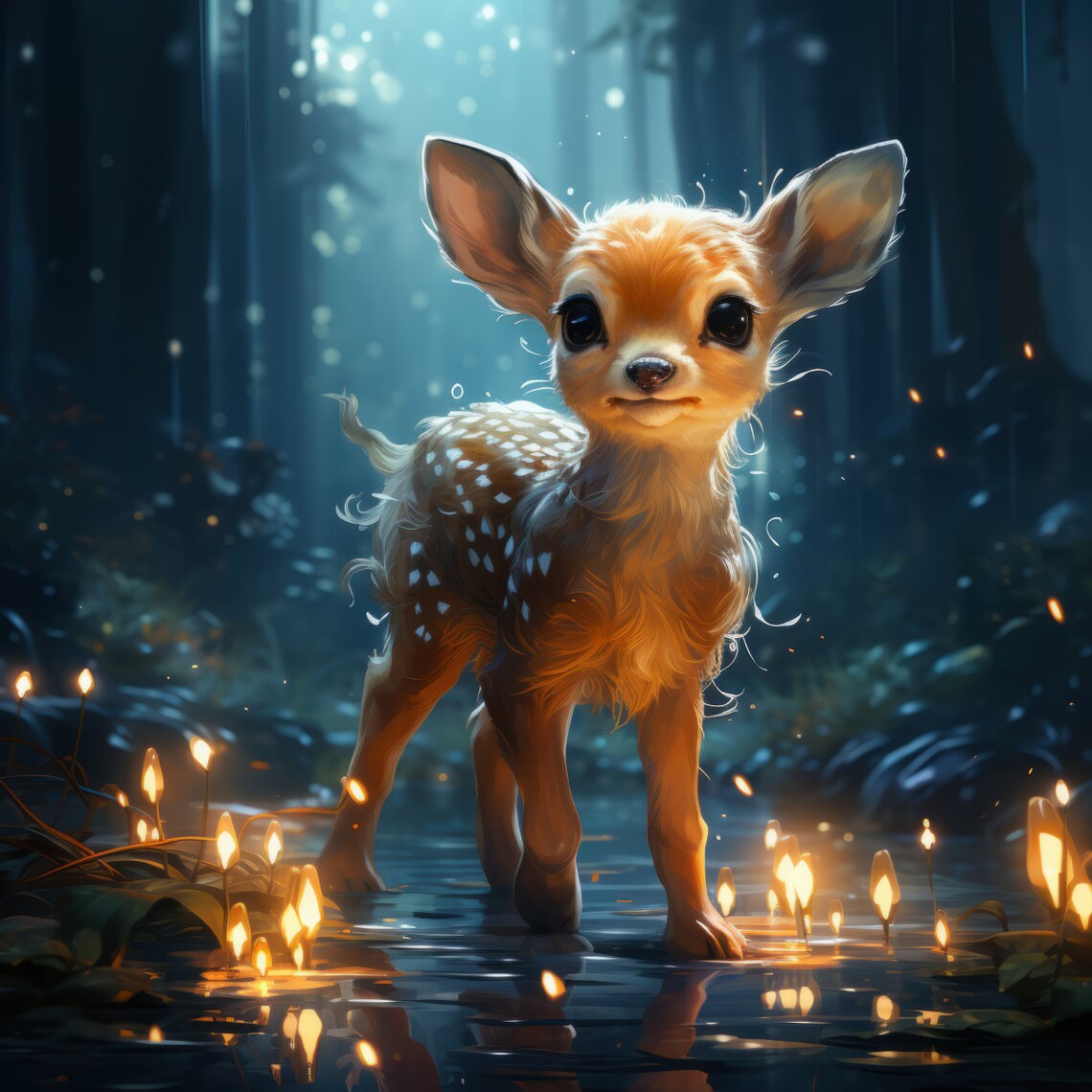 Cute Heartbreaking Fawn SQUARE - Digital Picture Printable as Wallpaper ...