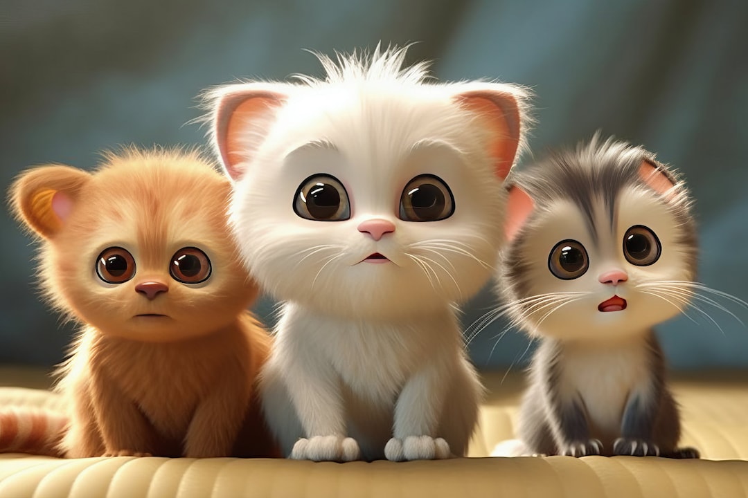 Funny Cats Threesome - Digital Picture Printable as Wallpaper, Canvas ...