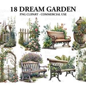 BEAUTIFUL Garden Spring Watercolor Clipart, Floral Clipart, Summer ...