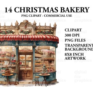 Christmas Bakery Watercolor Clipart, Christmas Festive Food Clipart PNG ...