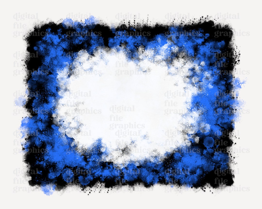 Grunge Blue Background, Black Blue Frame, Distress, Backsplash, Bleach ...