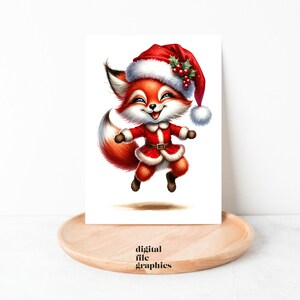 Christmas Fox Watercolor Clipart, Cute Fox Winter Animal Clipart PNG ...