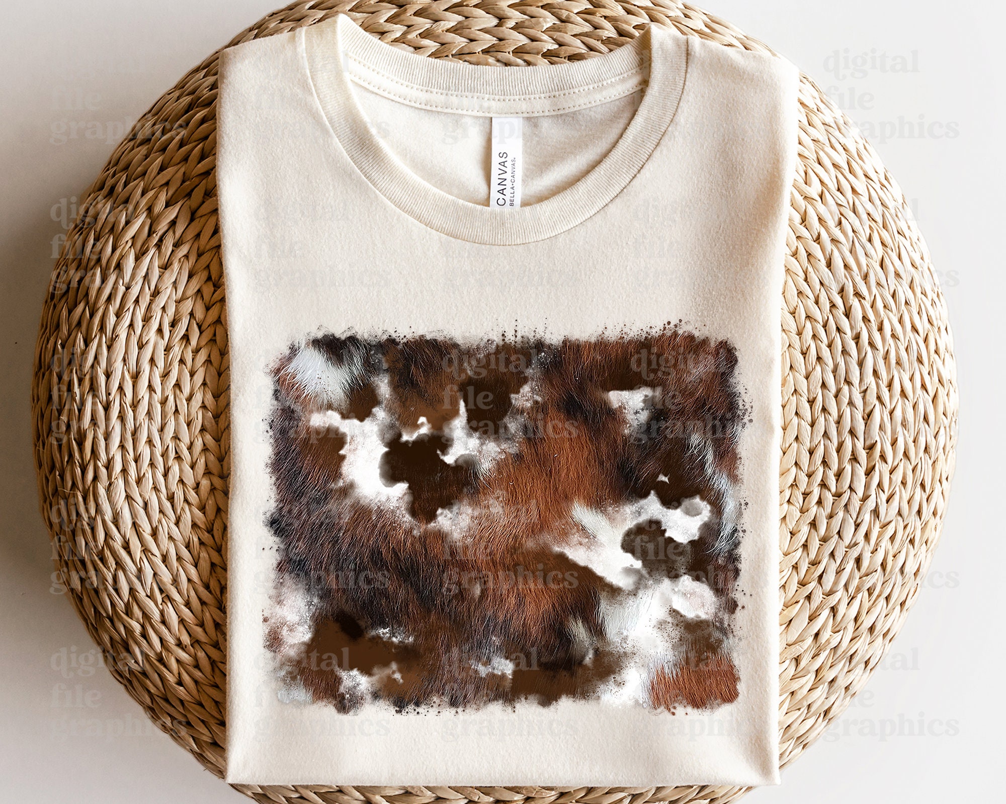 Cowhide Background Brown Cowhide Frame Cowhide Sublimation - Etsy