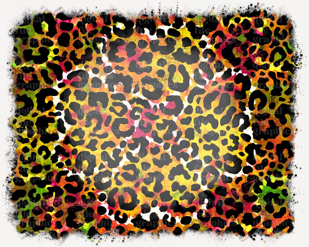Leopard Rainbow Sublimation Background PNG, Leopard Background, Leopard ...