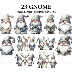 Christmas Gnome Watercolor Clipart, Gnome Winter Clipart PNG, Fantasy ...