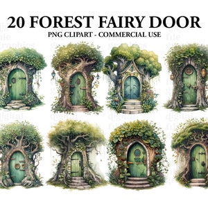 Forest Fairy Door Watercolor Clipart, Fairy Clipart, Fantasy Clipart ...