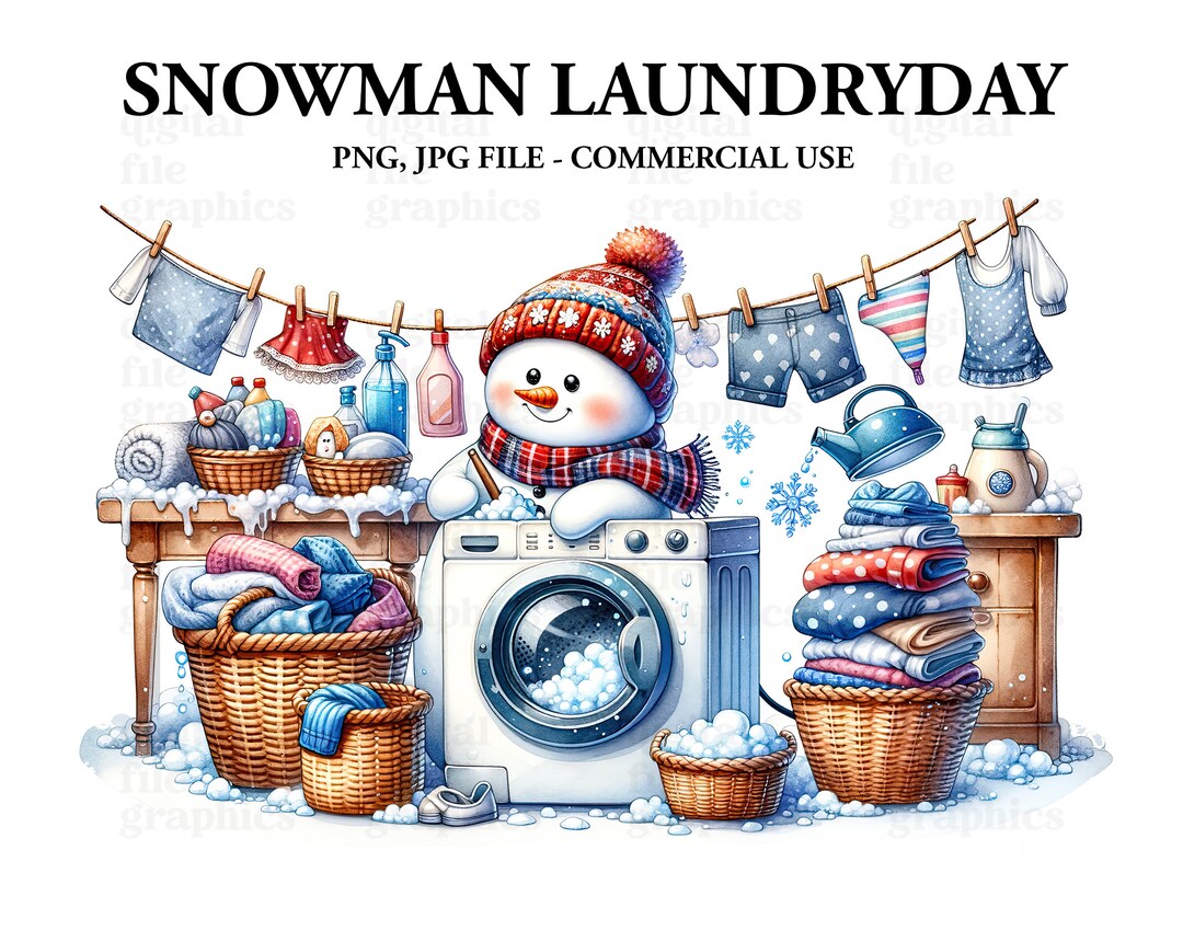 Snowman Christmas Watercolor Clipart, Christmas Clipart PNG, Colorful ...