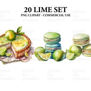 Lime Watercolor Clipart, Lime Fruit Clipart, Lime Bundle PNG, Clipart ...