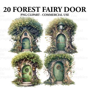 Forest Fairy Door Watercolor Clipart, Fairy Clipart, Fantasy Clipart ...