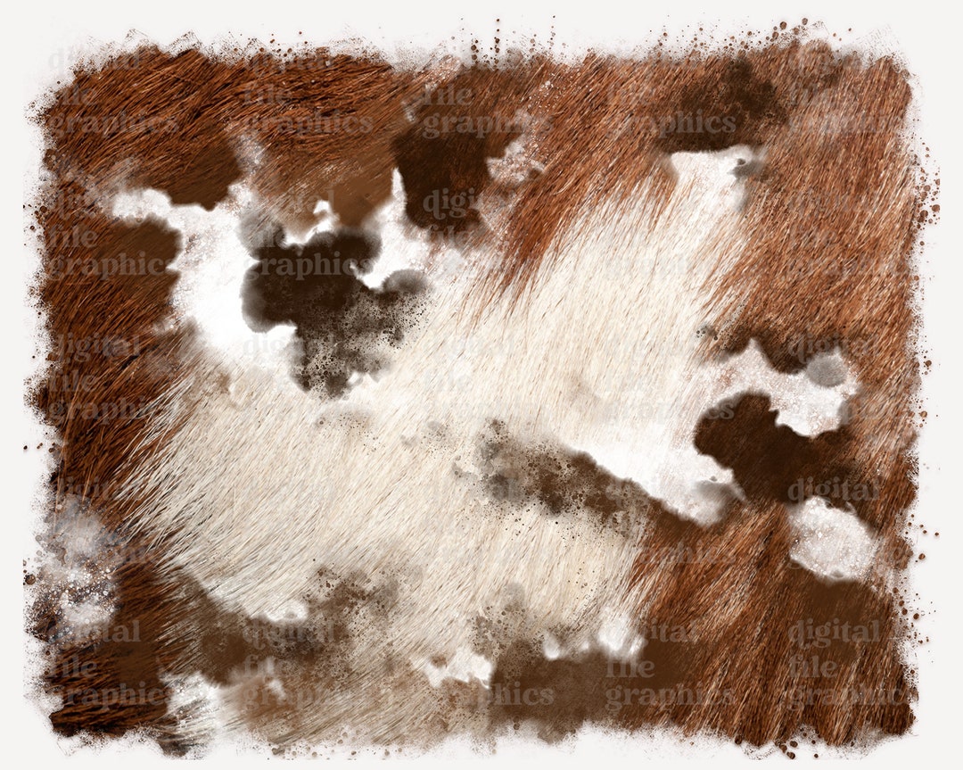 Cowhide Background, Brown Cowhide Frame, Cowhide Sublimation PNG, Cow ...