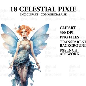 Celestial Pixie Fairy Watercolor Clipart, Fairies Clipart, Fantasy Clipart, Fairytale Bundle PNG ...