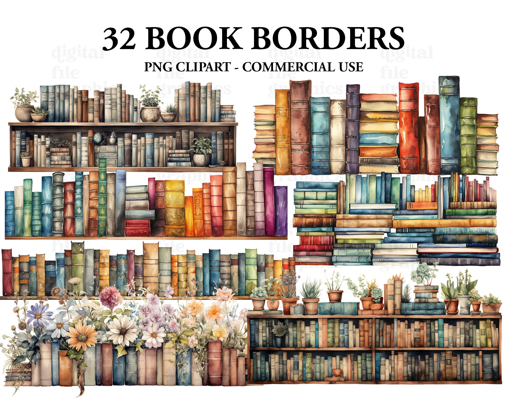 Books Border Clipart