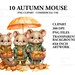 Autumn Cute Mouse Watercolor Clipart Fall Animal Clipart PNG - Etsy